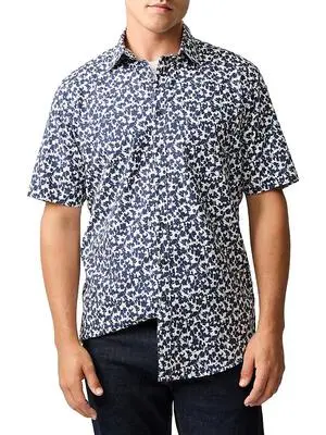 Rodd & Gunn Jameison Bay Printed Button Front Shirt - Navy