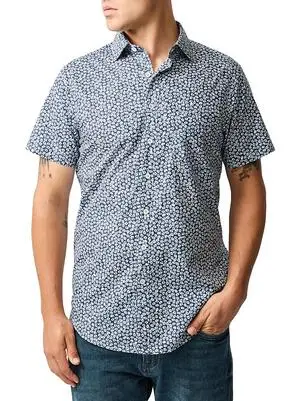 Rodd & Gunn Bentham Printed Short Sleeve Button Front Shirt - Cornflower