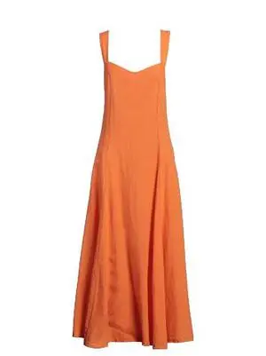 120% Lino Maxi Linen Dress - Mandarin