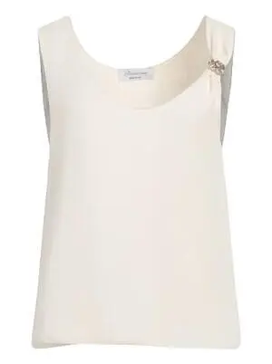 Blumarine Sleeveless Crepe Top - White