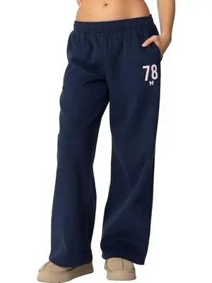 EDIKTED 78 Bow Sweatpants - Navy