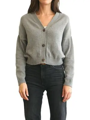 PANEROS CLOTHING Diana Cropped Cardigan - Heather Grey