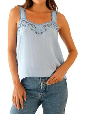 PANEROS CLOTHING Iris Embroidered Camisole - Hydrangea
