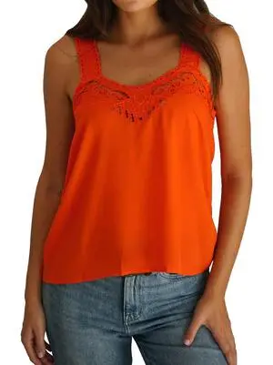 PANEROS CLOTHING Iris Embroidered Camisole Orange Spritz