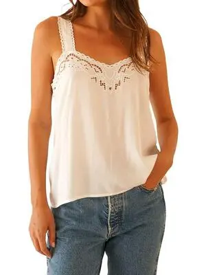 PANEROS CLOTHING Iris Embroidered Camisole - Sugar White