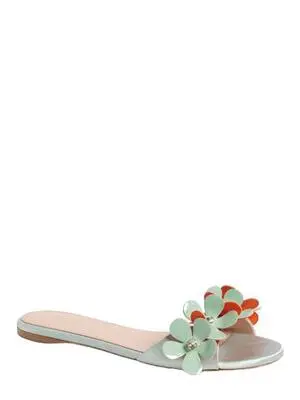 Giambattista Valli Flower Slide Sandal - Light Blue