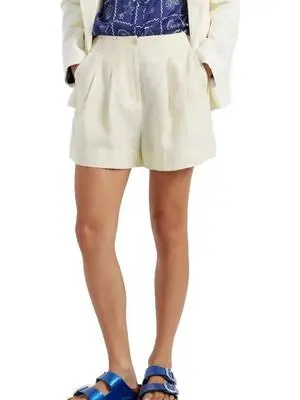 Chinti & Parker Linen-blend Wide-leg Shorts - Cream