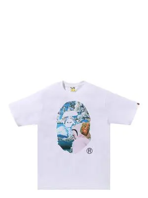 A BATHING APE Sakura Ape Head Photo Tee #1 - White