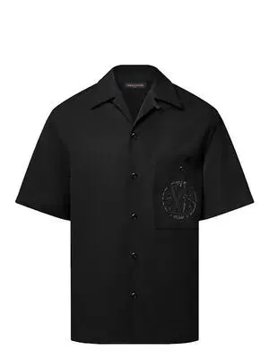 LOUIS VUITTON Embroidered Shortsleeved Cotton Shirt - Black