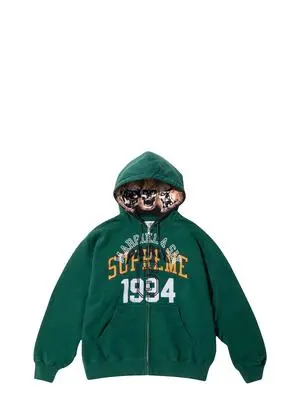 Supreme X Mm6 Maison Margiela Zip Up Hooded Sweatshirt - Green