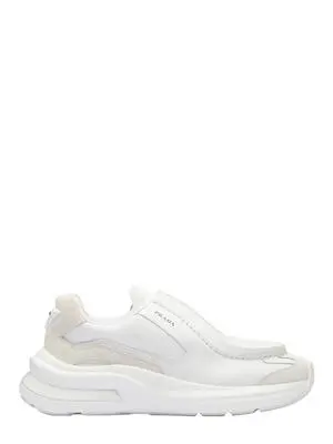 Prada Systeme Brushed Leather Sneaker - White