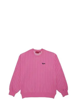 Supreme Pinstripe Crewneck - Pink