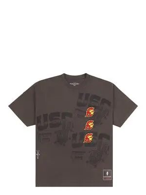 TRAVIS SCOTT X Mitchell & Ness University Of Southern California Seal Tee 'brown' Brown