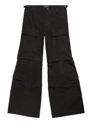 Balenciaga Flared Cargo Pants - Black