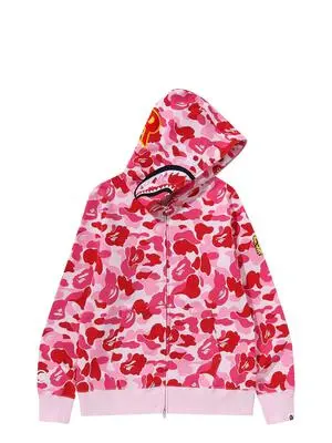 A BATHING APE Abc Camo Shark Full Zip Hoodie - Pink