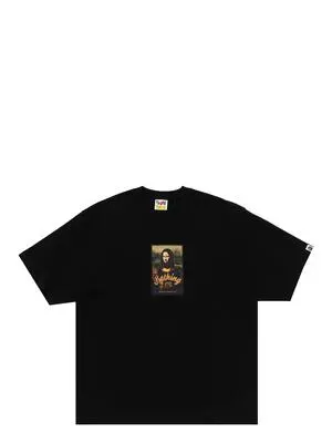 A BATHING APE Art Print Relaxed Fit Tee - Black