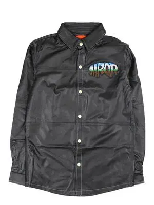 WHO DECIDES WAR BY EV BRAVADO Mrdr Leather Work Shirt - Black