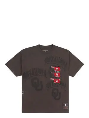 TRAVIS SCOTT X Mitchell & Ness University Of Oklahoma Seal Tee - Brown