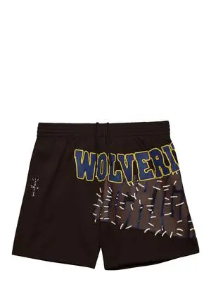 CACTUS JACK BY TRAVIS SCOTT X Mitchell & Ness University Of Michigan Shorts - Brown