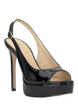 Jessica Simpson Jessica Simpson Sibilla Slingback Platform Sandal Black Patent