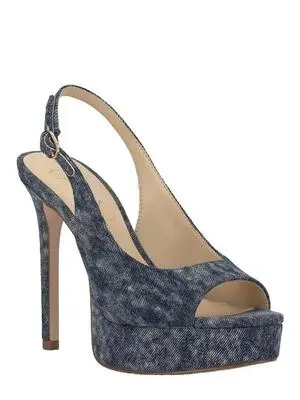 Jessica Simpson Jessica Simpson Sibilla Slingback Platform Sandal Shadow Blue