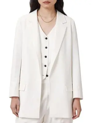 ALLSAINTS AllSaints Aleida Long Blazer White