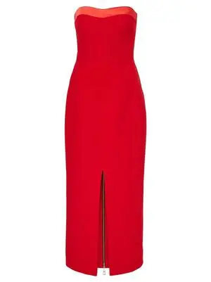 Safiyaa Sydney Satin-trimmed Midi Dress - Red