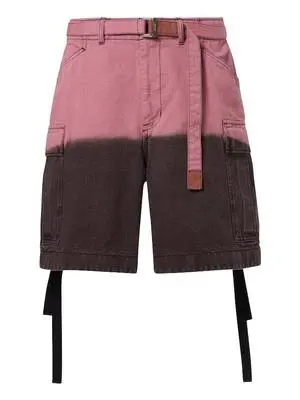 Sacai Ombré Cotton Cargo Shorts - Pink