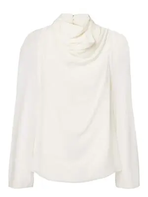 Altuzarra Cara Draped High-neck Top - White