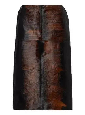 Magda Butrym Printed Calf Hair Pencil Skirt - Brown