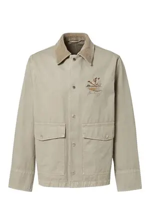 Burberry Embroidered Cotton Twill Field Jacket - Beige