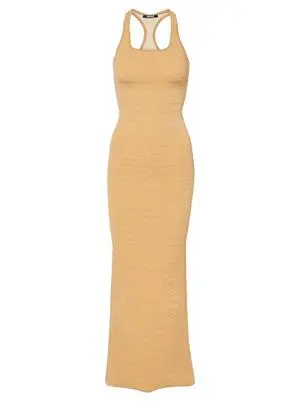 Jacquemus Scala Croc-effect Maxi Dress - Beige