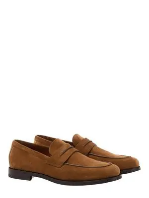 Zegna Suede Penny Loafers - Brown