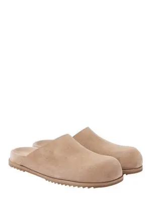 Rick Owens Granola Suede Mules - Beige