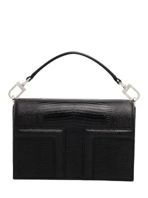 TOTÊME Mini Flap Lizard-embossed Shoulder Bag - Black
