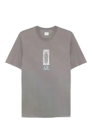 C.P. COMPANY Logo-print T-shirt Grey