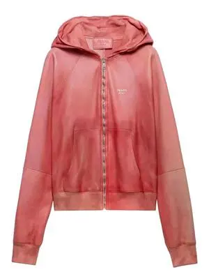 Prada Hooded Leather Jacket - Pink