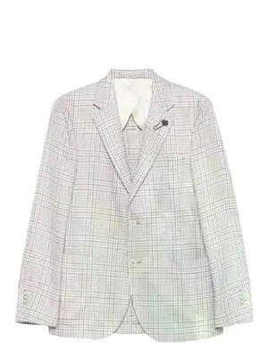 LARDINI Brooch-detail Blazer - Neutrals