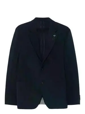 LARDINI Brooch-detail Blazer - Blue