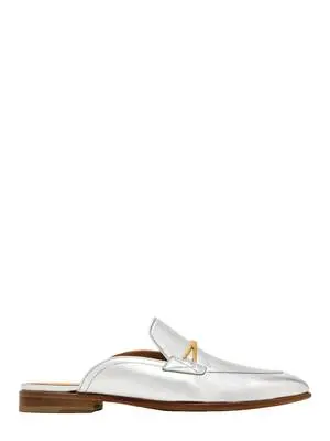 Magnanni Leather Mules - Silver