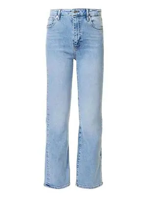 FRAME The Reboot Crop Flared-leg High-rise Stretch Denim-blend Jeans - Lark