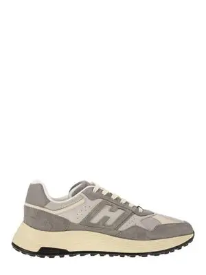 Hogan Hyperlight Suede And Canvas Sneakers Grey
