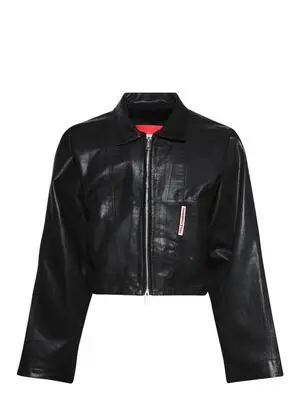 RIVINGTON ROI REBIS Rose Trucker Waxed Denim Jacket - Black