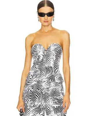 AFRM Torri Mermaid Corset Top - Zebra Print