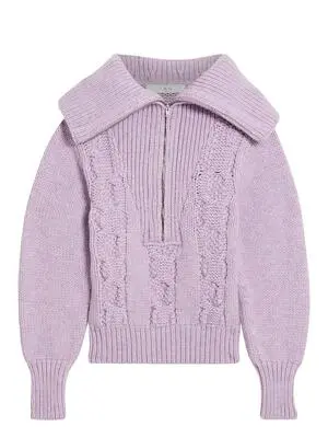 IRO PARIS Holea Cable-knit Wool-blend Half-zip Sweater - Lilac