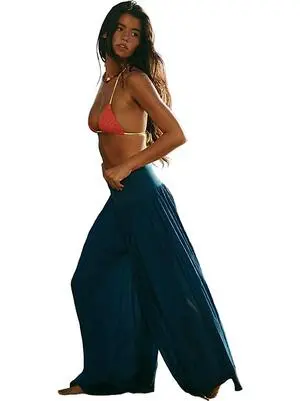 Free People Finn Wide Leg Pants - Poseidon