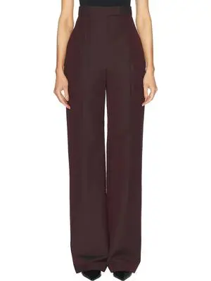 Alexander McQueen Wide Leg Trouser - Dark Burgundy