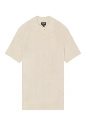 A.p.c. Jay Short Sleeve Polo - Beige