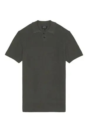 A.p.c. A.p.c. Jay Short Sleeve Polo In Beige Kaki