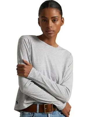 Ralph Lauren Shrunken Fit Jersey Long-sleeve Tee - Cobblestone Heather